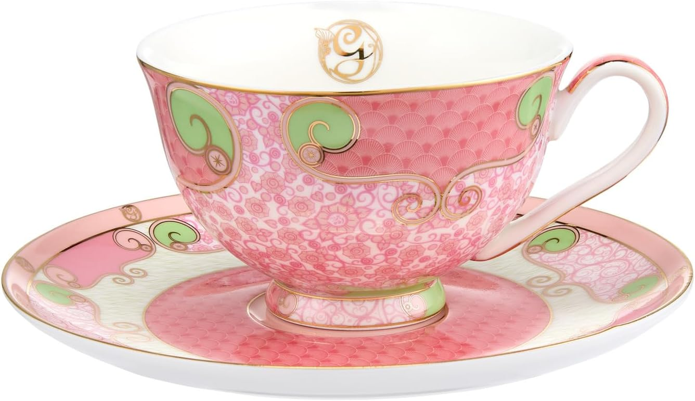 Wicked Pink Goes Good with Green Footed Cup and Saucer in Glinda Gift ...