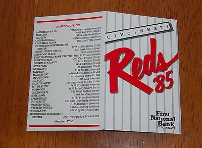 Cincinnati reds pocket schedule 1985 MBL # 1 | eBay