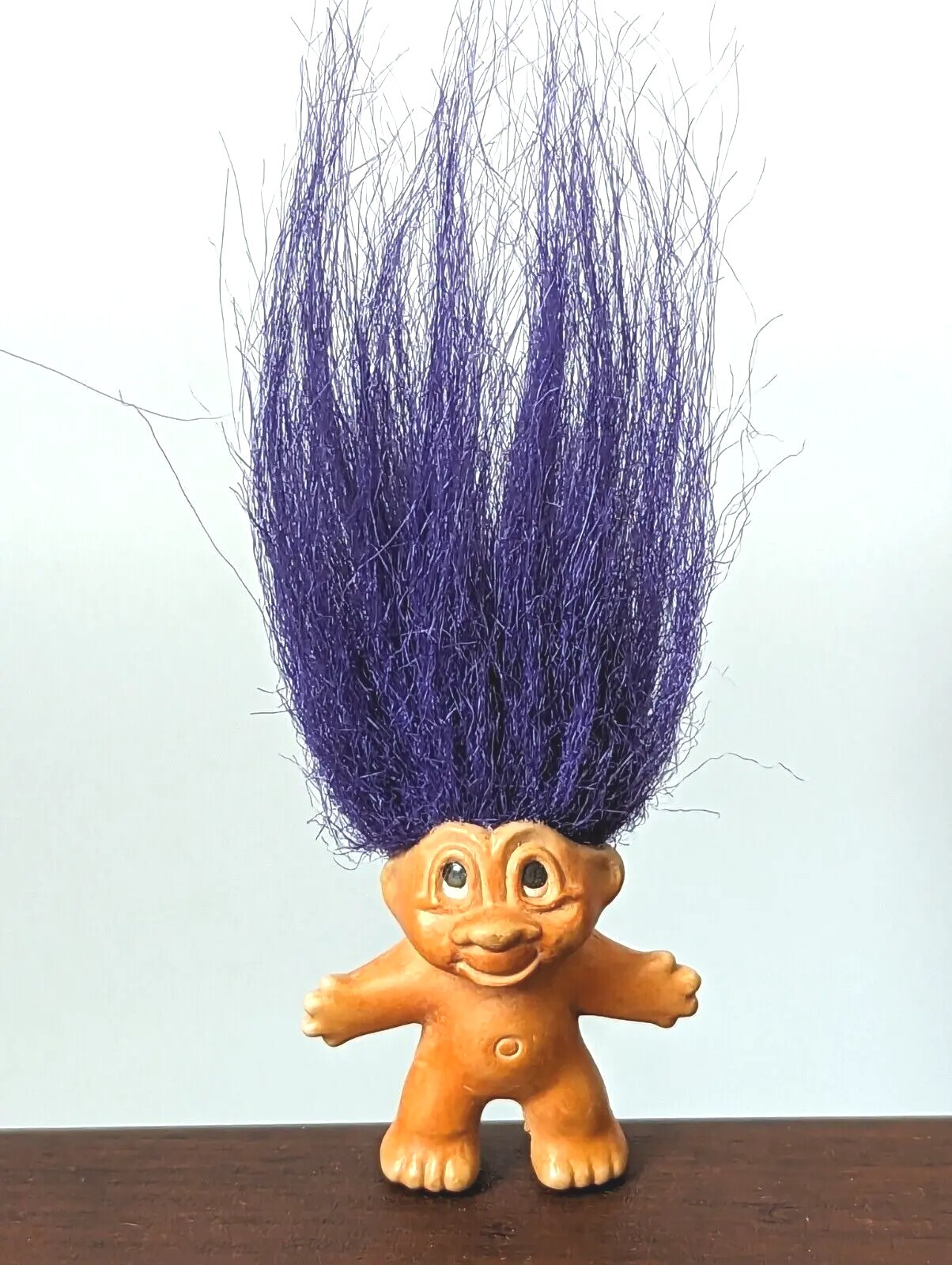 Adorable DAM Miniature Troll Doll, Purple Hair, 1.5" Tall, Vintage 1989 ...