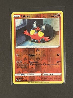 Litten 030/195 Reverse Holo Common Silver Tempest Pokemon | eBay