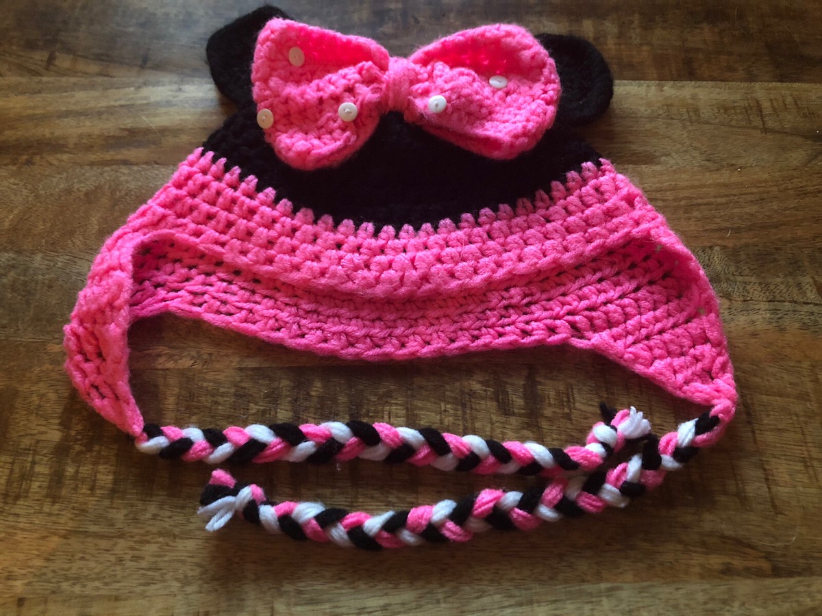 Minnie Mouse Hat Knitting Pattern Handmade Knitted Minnie Mouse Baby
