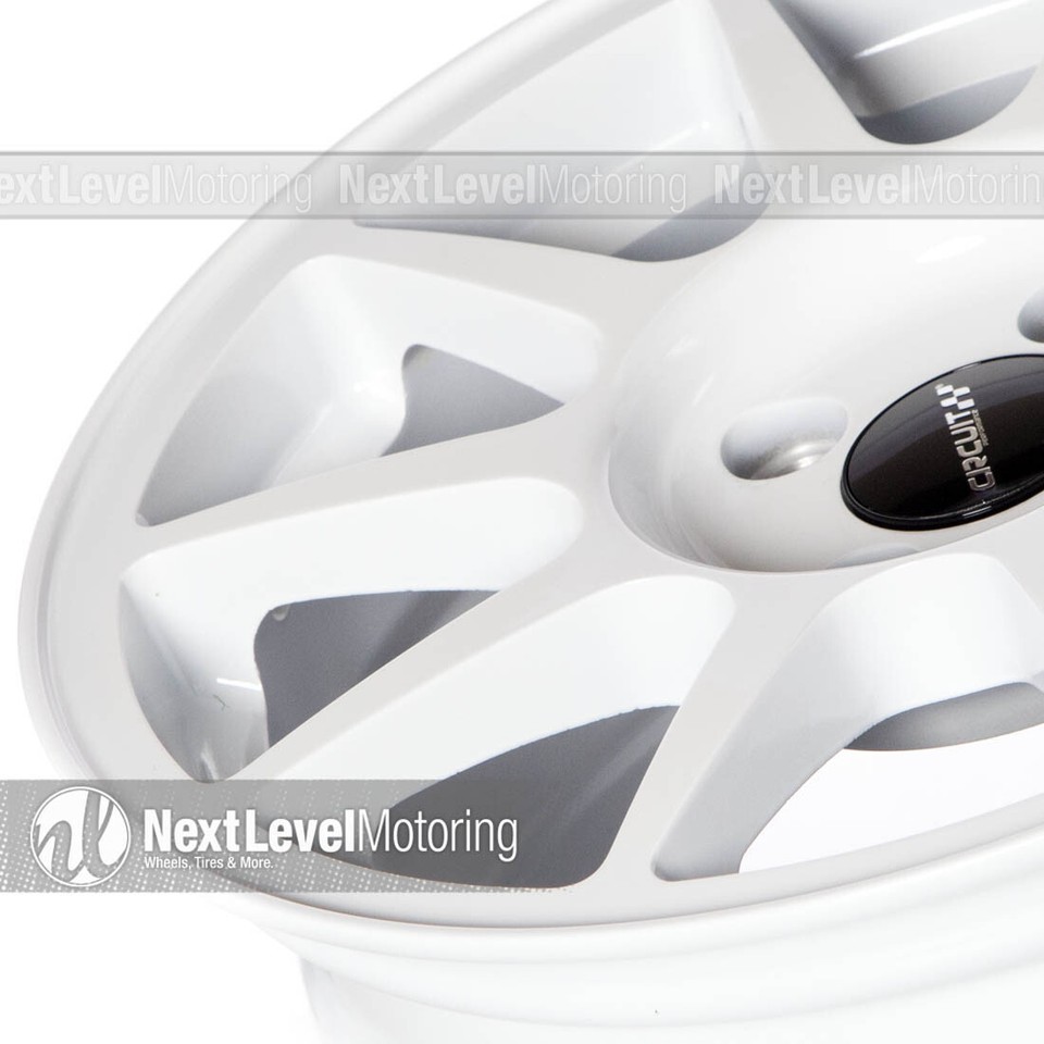 4 CIRCUIT CP23 15x7 4x100 +35 WHITE WHEELS JDM TYPE R FITS HONDA CIVIC ...