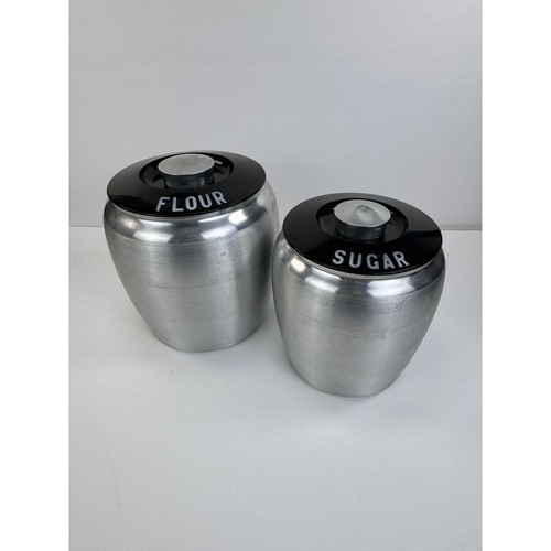 Vintage Atomic Kitchen - Kromex Aluminum Flour & Sugar Canister Set ...