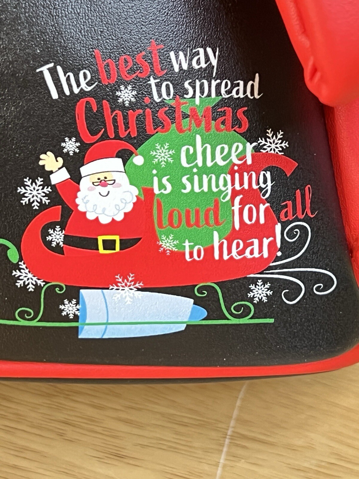 Official Elf Clausometer Light Up Premium Faux Saffiano Leather Mini ...