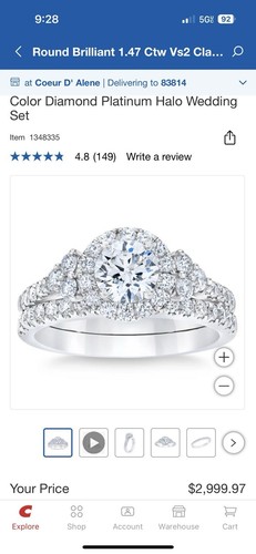 Costco Platinum Diamond Wedding Ring Set | eBay