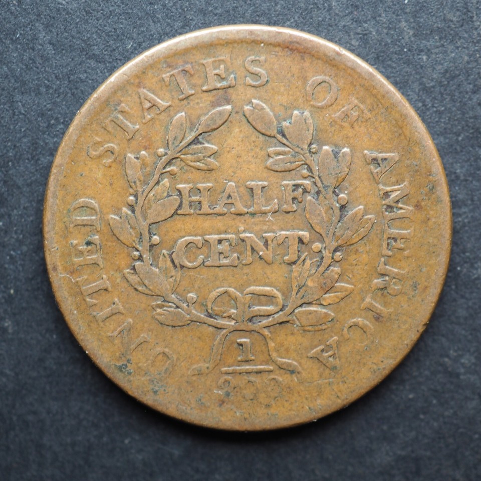 1804 **CROSSLET 4 NO STEMS **DRAPED BUST 1/2 CENT ** FREE SHIPPING ...