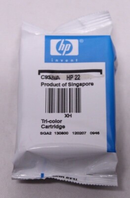 Hewlett Packard HP #22 Color Ink Printer Cartridge Genuine OEM Brand ...