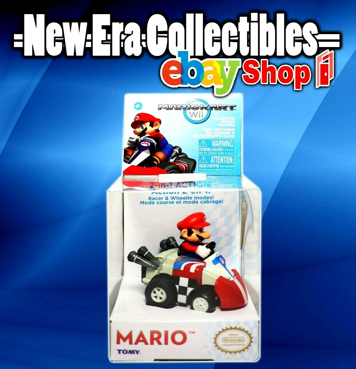 Nintendo Mario Kart Wii Pullback Micro Racer Action Mario Mini Figure ...