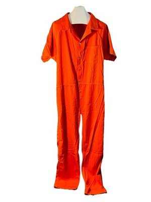 Authentic Bob Barker Co Prison Jumpsuit Orange Jail Inmate Uniform Size ...