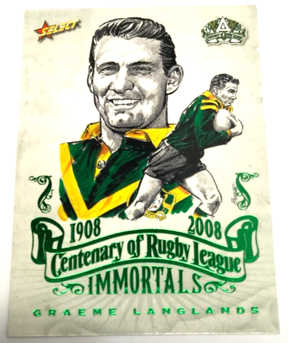 2008 NRL CENTENARY OF RUGBY LEAGUE IMMORTALS SKETCH CARD IMSK5 GRAEME ...