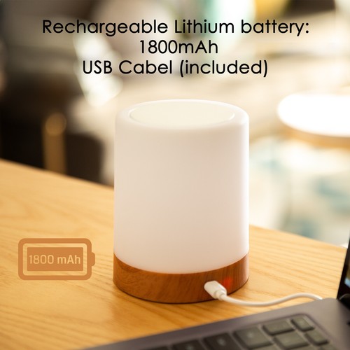 Auxmir Night Light LED Touch Bedside Table Lamp Multi-Color Dimmable ...