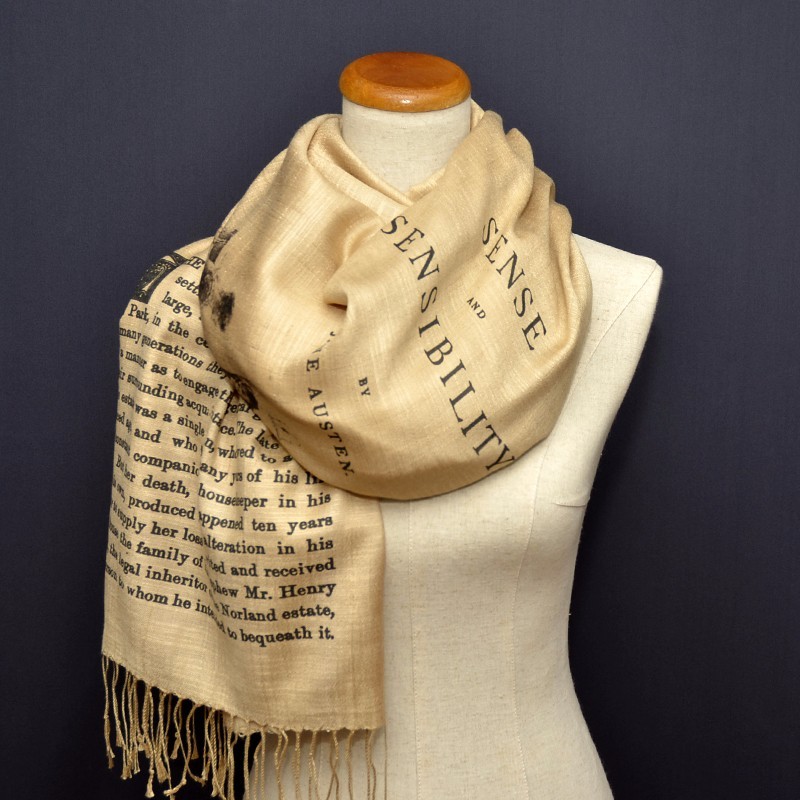 Sense and Sensibility by Jane Austen Shawl Scarf Wrap.Book scarf ...