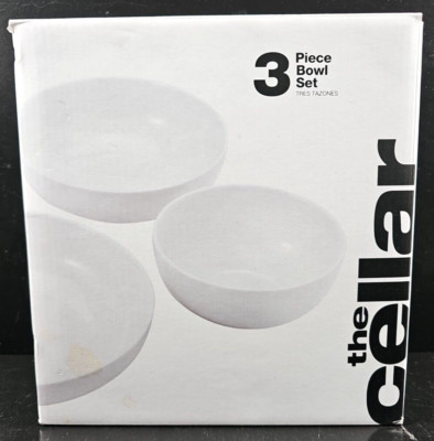 The Cellar 3 Piece Bowl Set Macy's Whiteware Porcelain Table Dining ...
