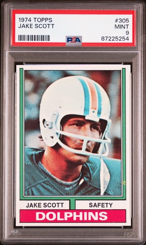 1974 TOPPS FOOTBALL #305 JAKE SCOTT MIAMI DOLPHINS PSA 9 | eBay