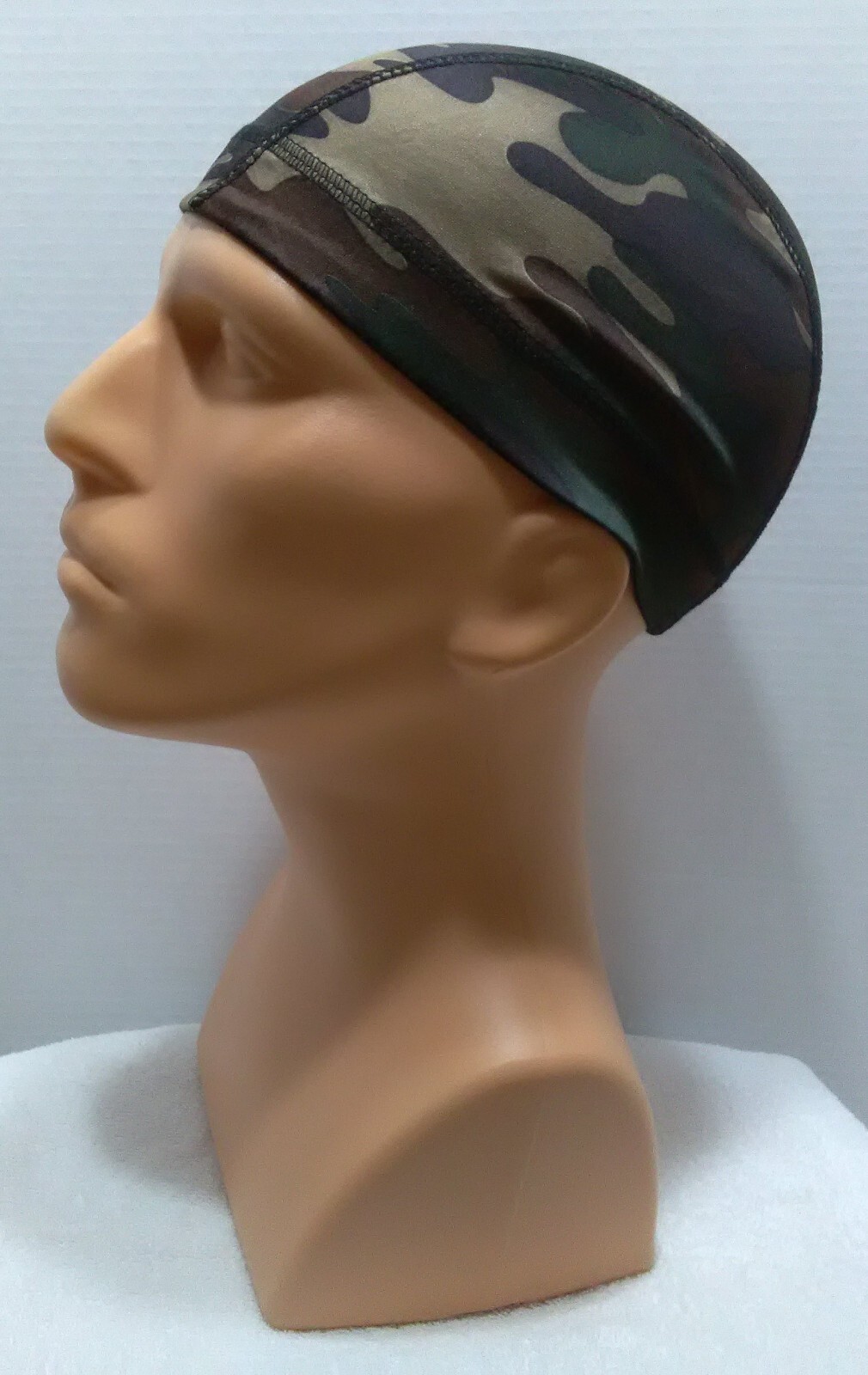 camo spandex Dome cap man Hat skull BIKER HEAD LINER football sport ...