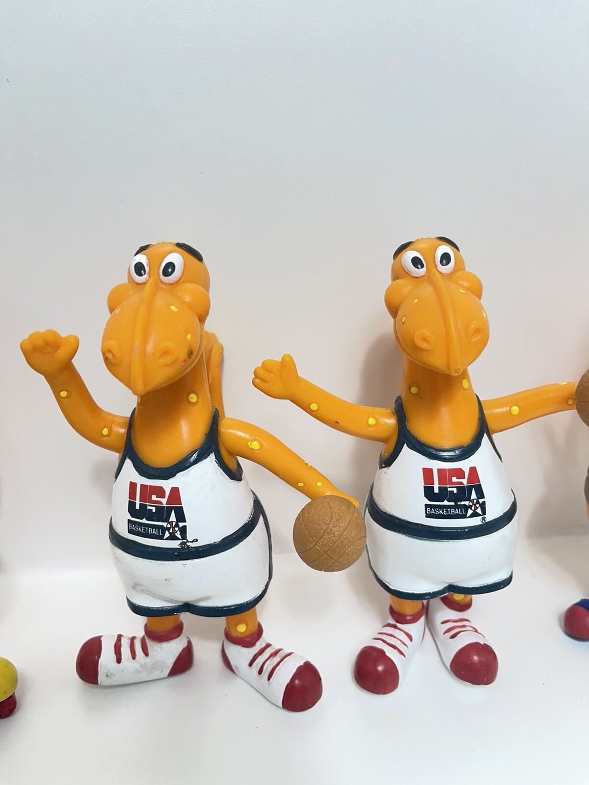 4 Vintage Kraft CHEESASAURUS REX Dinosaur Bendy Figure Lot Toy Mac N ...