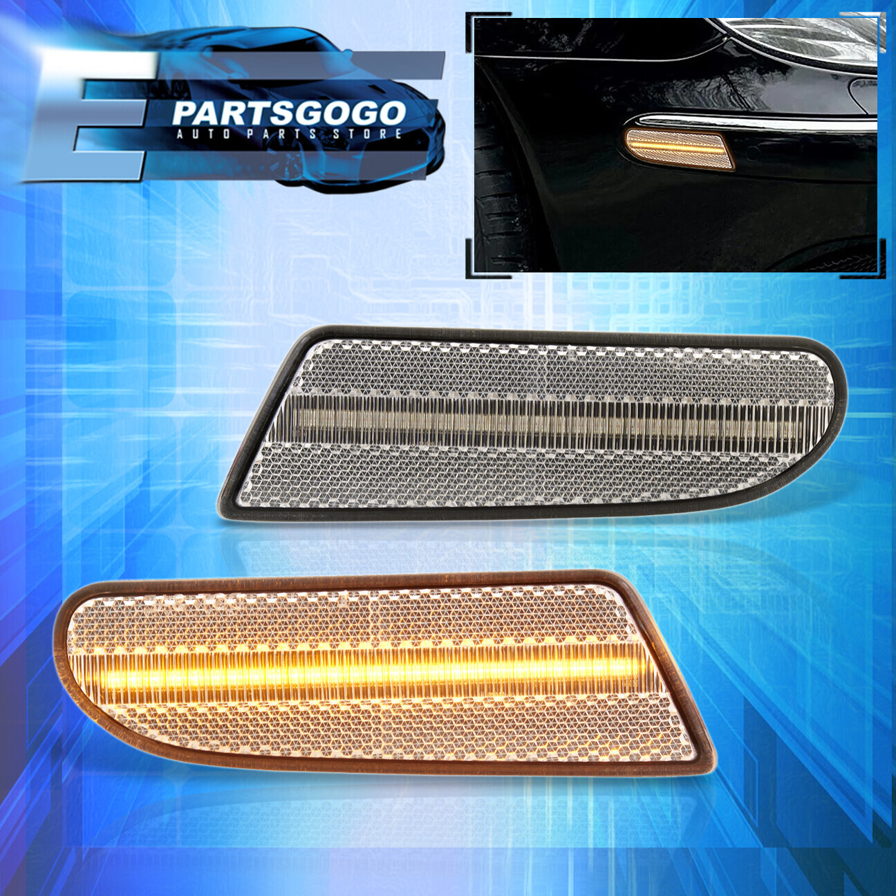 For 00-06 Mercedes Benz W220 S Class LED Chrome Side Marker Lights ...