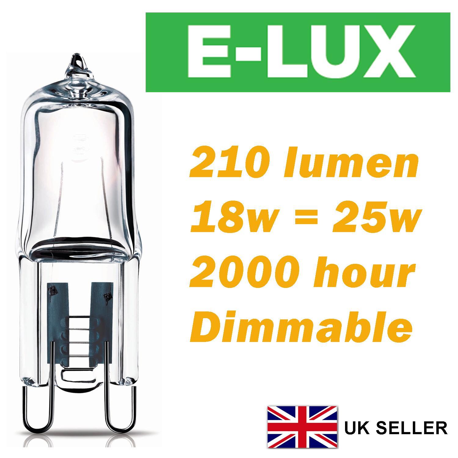 10 Pack G9 18w=25w E-LUX DIMMABLE ECO HALOGEN ENERGY SAVING bulbs ...