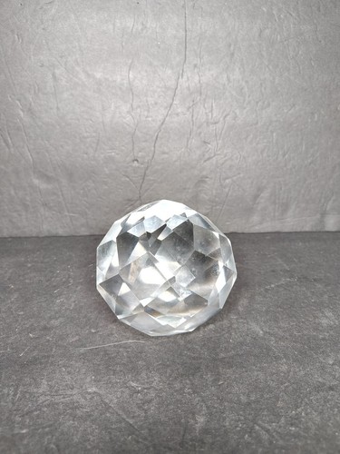 Vintage Heavy Multi- Faceted Crystal Optic Large Paperweight | eBay