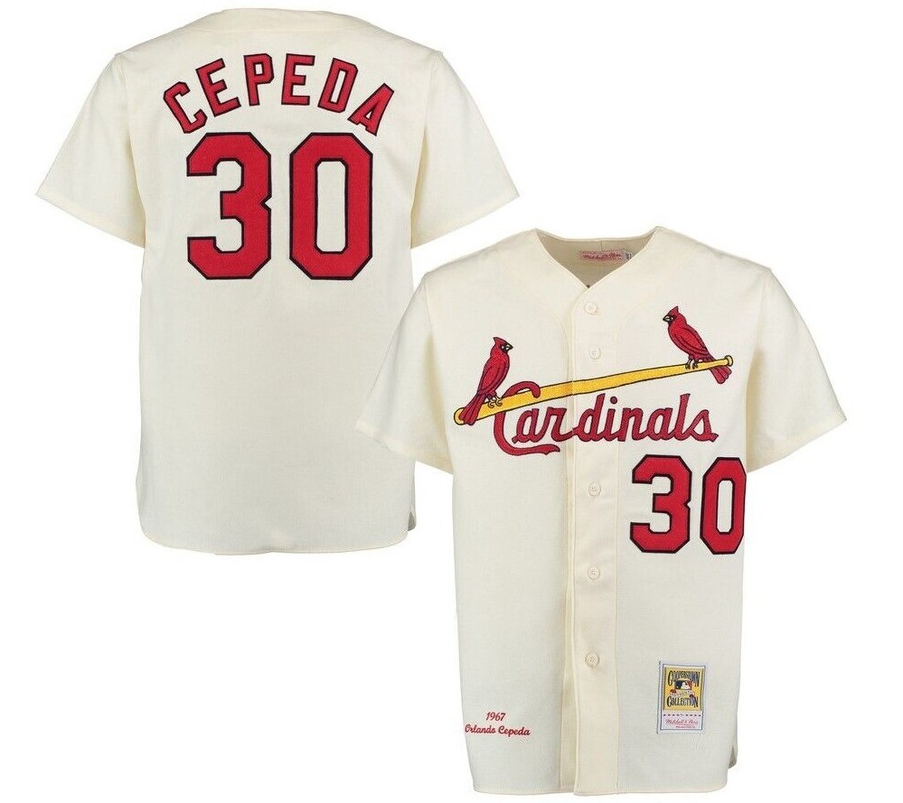 MLB Mitchell & Ness St. Louis Cardinals #30 Baseball Jersey New Mens ...