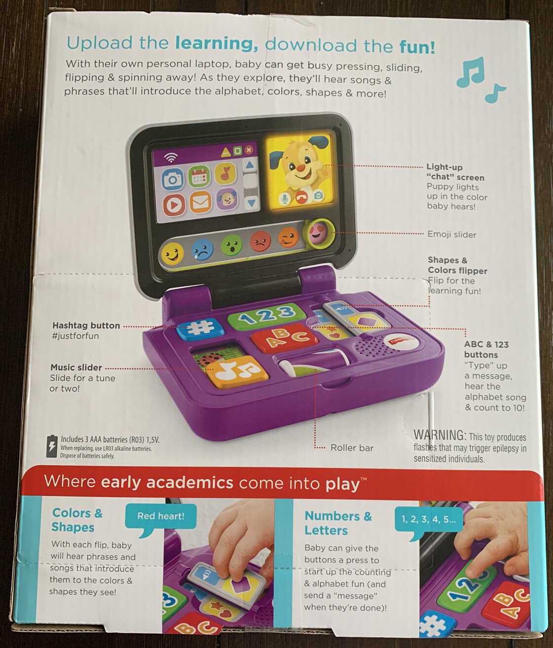 Click & Learn Laptop Interactive Educational Toy for Kids Fisher Price ...