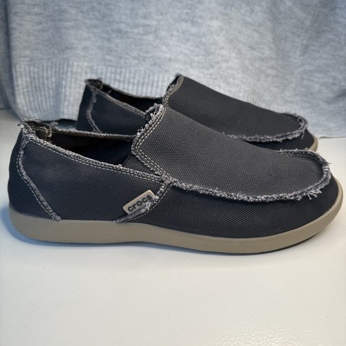 CROCS Santa Cruz Size 13 Men’s Canvas Beachy Grunge Slip On Raw Edging ...