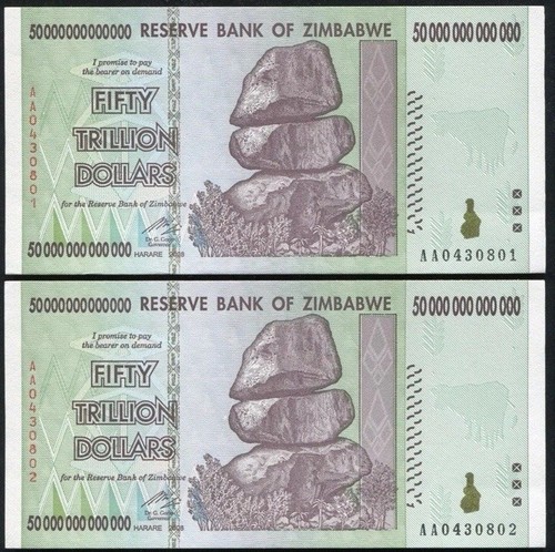 2008 50 TRILLION DOLLARS ZIMBABWE BANKNOTE, AA P-90 GEM UNC | eBay