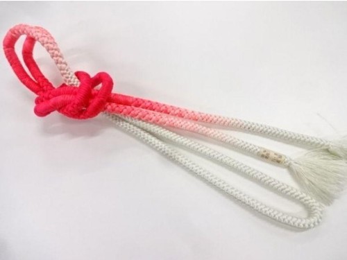 [OBIJIMA] Dark Peach Pink White Pure Silk Obijime | eBay Australia