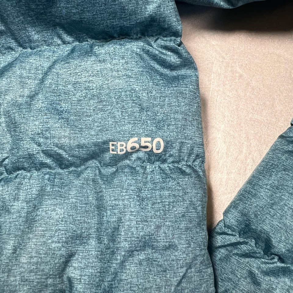 Eddie Bauer Jacket Womens Large Blue EB650 650 Fill Down Puffer Full ...