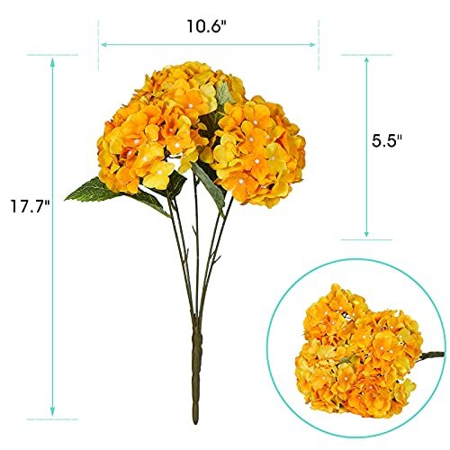 Bin Fake Flowers Vintage Artificial Silk Hydrangea Flowers Bouquets 5 ...
