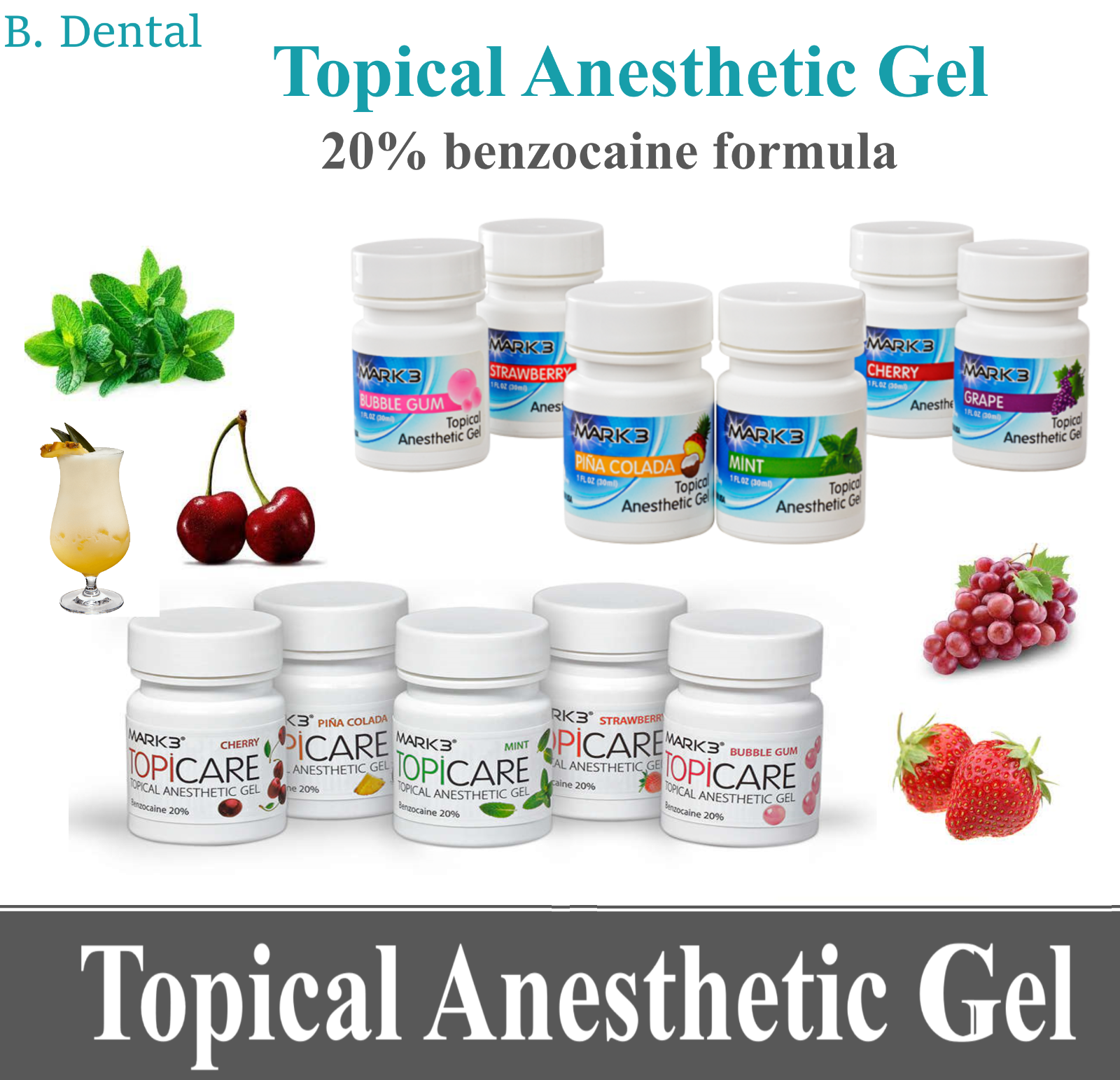 MARK3 Dental Topical Anesthetic Gel, Benzo Formula 1oz Jar Made In USA ...