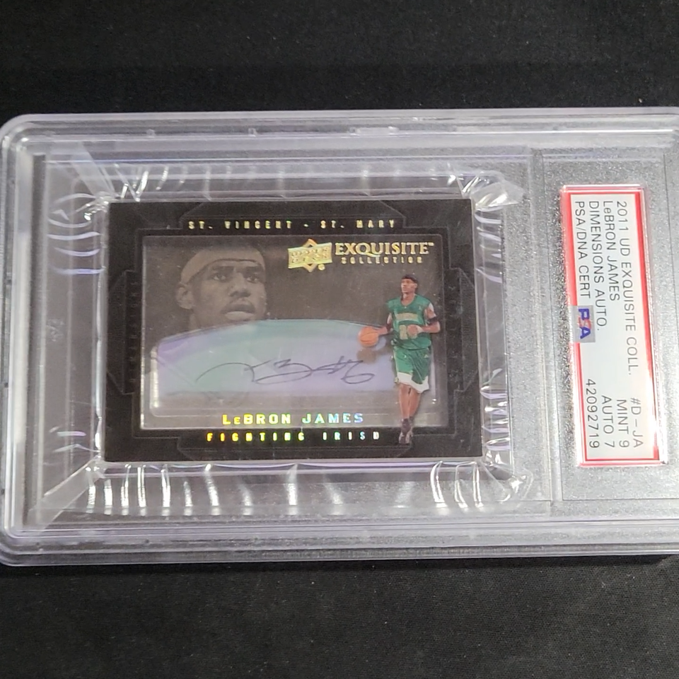 PSA 9 MINT LEBRON JAMES AUTO 2011 UD EXQUISITE DIMENSIONS AUTOGRAPH ...
