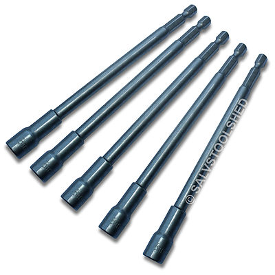 5 × 8mm Extra Long Hex Nut Driver 150mm Long Tek Bits for Drill ...