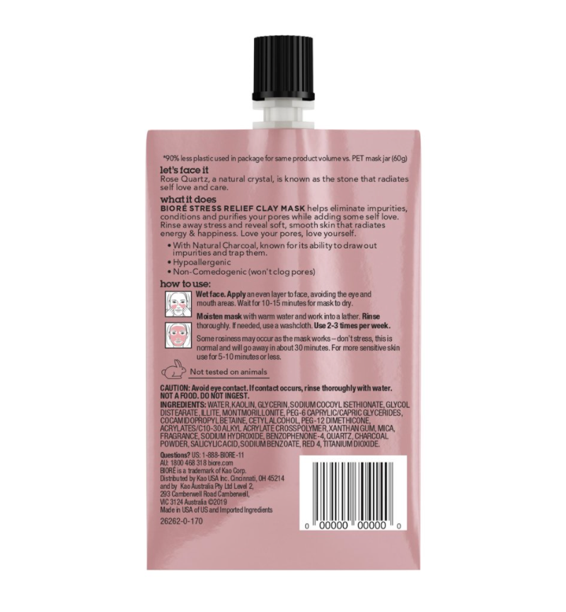 2 Bioré De-Stressing Rose Quartz + Charcoal De-Stressing Clay Mask | eBay