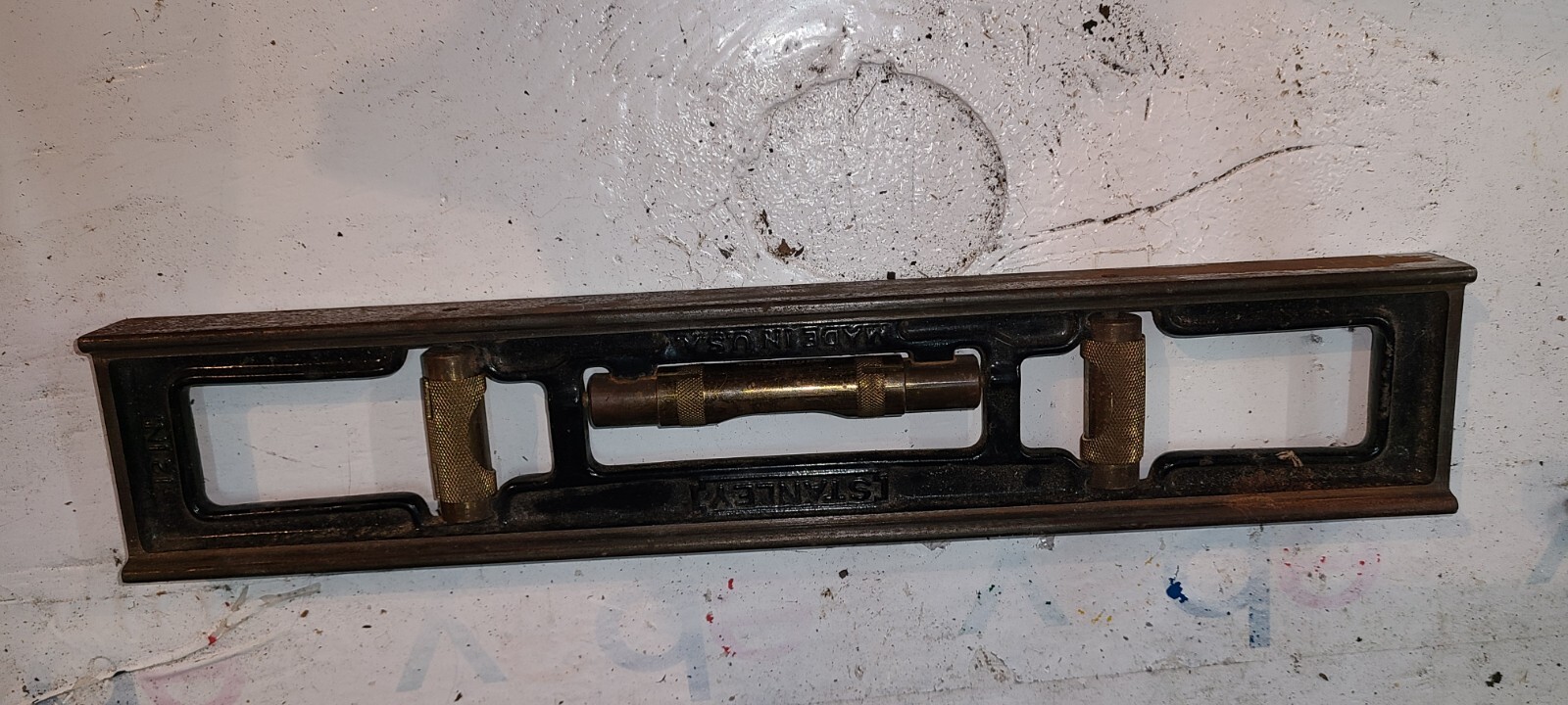 Antique Tools STANLEY Cast Iron LEVEL 12" w/ 3 bulbs | eBay