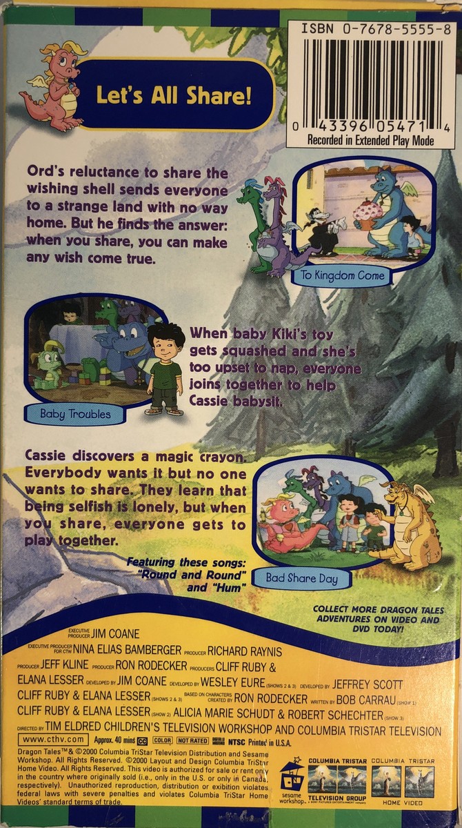 Dragon Tales Lets All Share Vhs DRAGON TALES Lot Of 3 VHS Let's