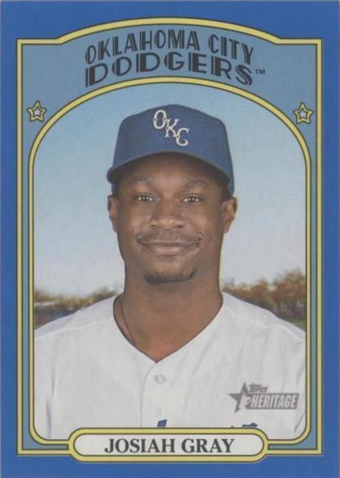 2021 Topps Heritage Minor League Edition - Josiah Gray #86 Blue Border ...