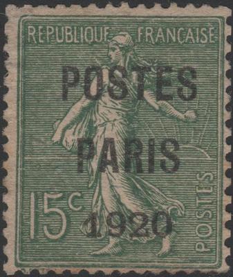 FRANCIA STAMP FRANCOBOLLO PREOBLITERATO 25 " SEMINATRICE POSTES PARIS ...