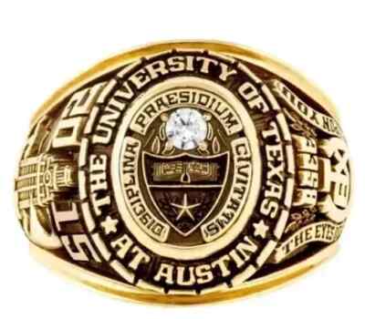 Lab Created Diamond University Of Texas Austin Aggie Ring 14k Yellow ...