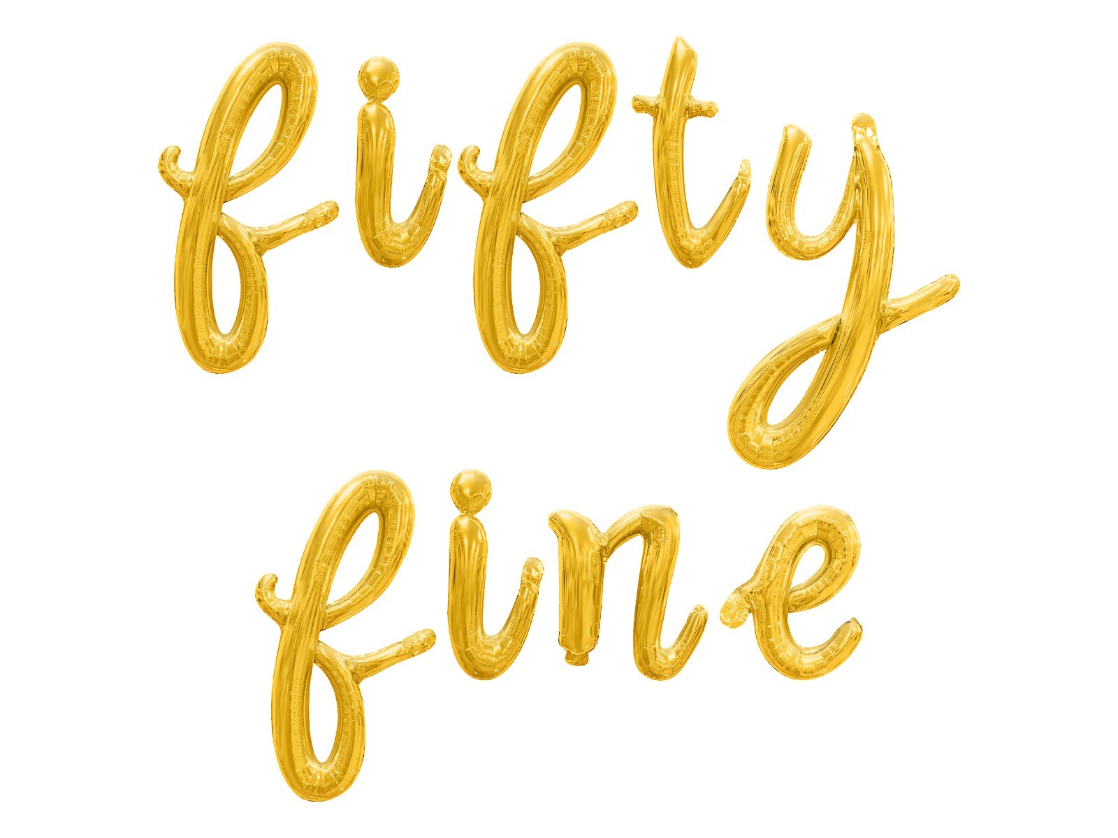 FIFTY FINE Cursive Letter Balloon Banner - 50th Birthday Party ...