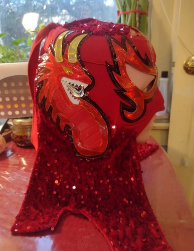 Penta 0M AEW WWE Mask Zero Miedo Red Dragon Pentagon Mask | eBay