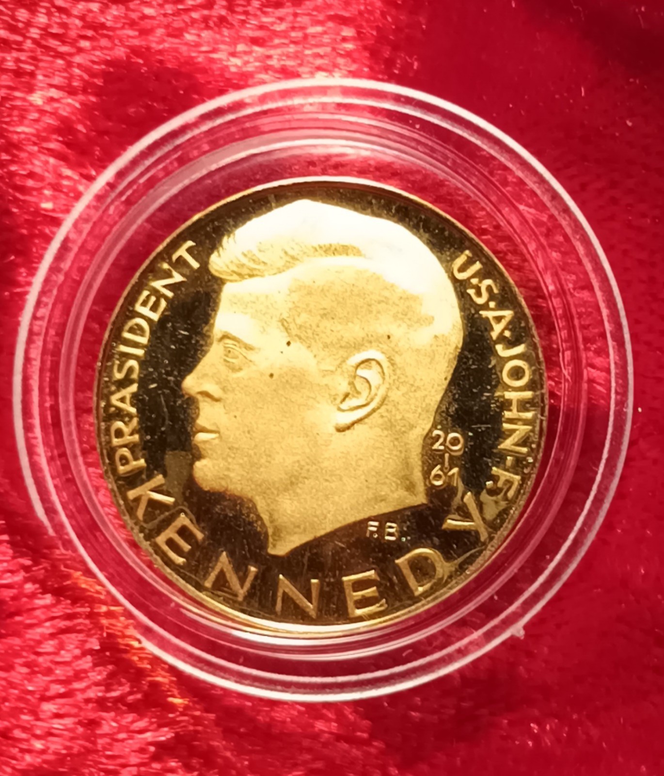 3,44 g Gold 900, GOLDMEDAILLE 'John F. Kennedy' zur
