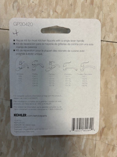 Kohler Genuine Parts O-Ring Faucet Repair Kit GP30420 Kohler OEM | eBay