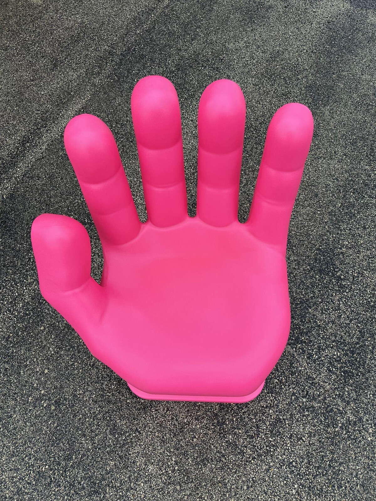Neon Pink left HAND SHAPED CHAIR 32" tall adult 70s Retro iCarly NEW | eBay