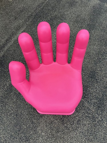 Neon Pink left HAND SHAPED CHAIR 32" tall adult 70s Retro iCarly NEW | eBay