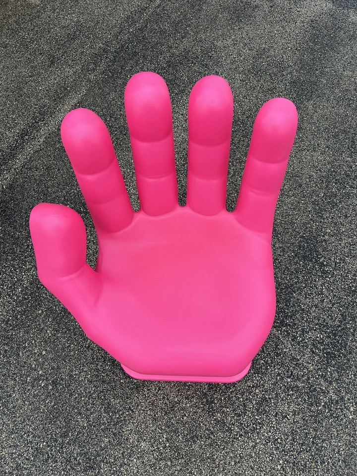Neon Pink left HAND SHAPED CHAIR 32" tall adult 70s Retro iCarly NEW | eBay