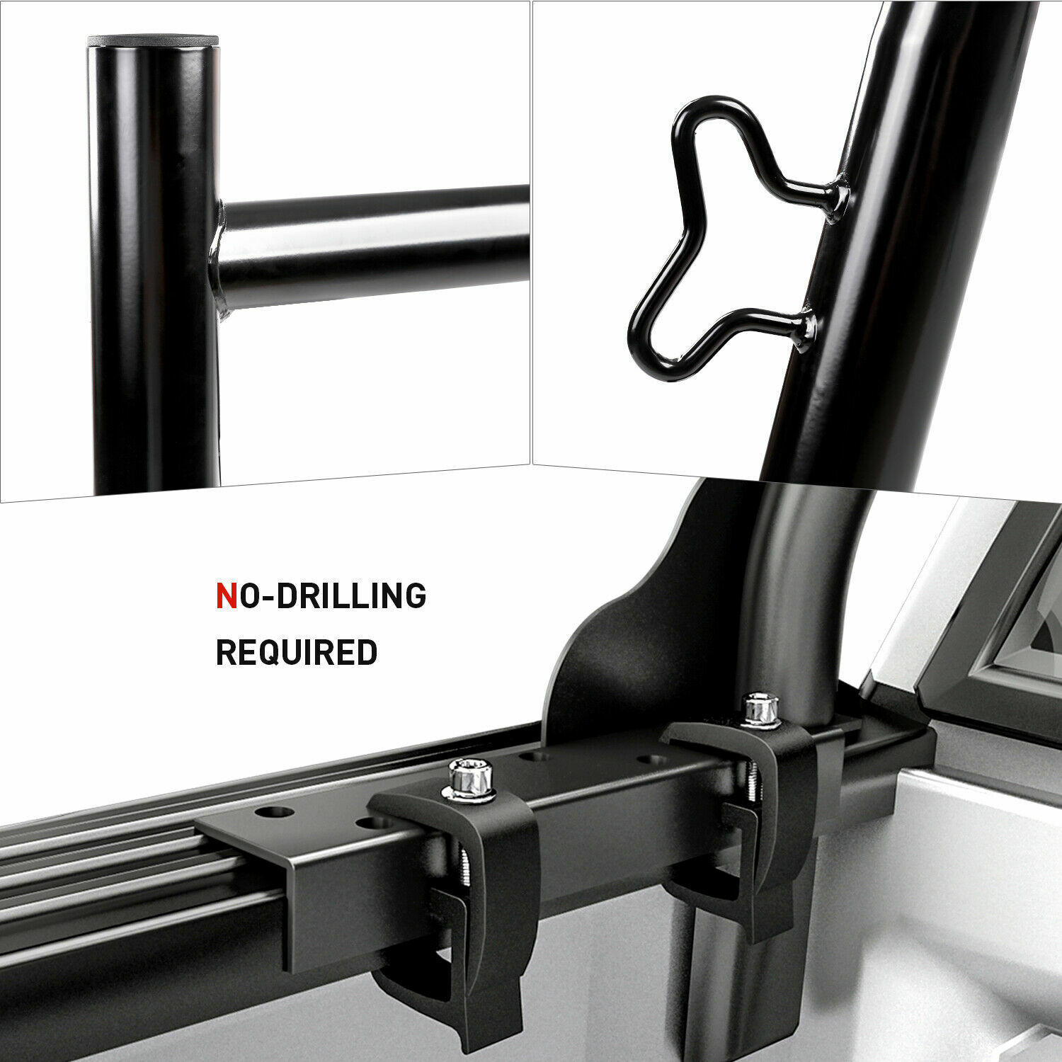 Universal Adjustable 2 Bar Set Truck Bed Ladder Racks for Pickup Lumber ...