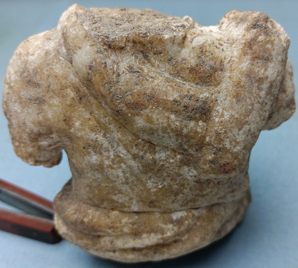 ROMAN WHITE MARBLE TOGAED TORSO ARTIFACT | eBay