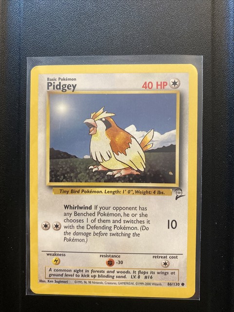 Pokémon TCG Pidgey Base Set 2 86/130 Regular Unlimited Common for sale ...