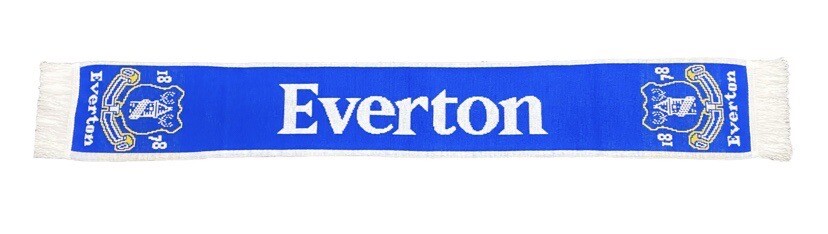 EVERTON FC OFFICIAL LICENSED DUAL SIDED SUPPORTERS JACQUARD SCARF BRAND ...